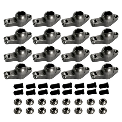 For BBC Chevy 454 1.7 Ratio 7/16 in Stud Steel Roller Tip Rocker Arms ...