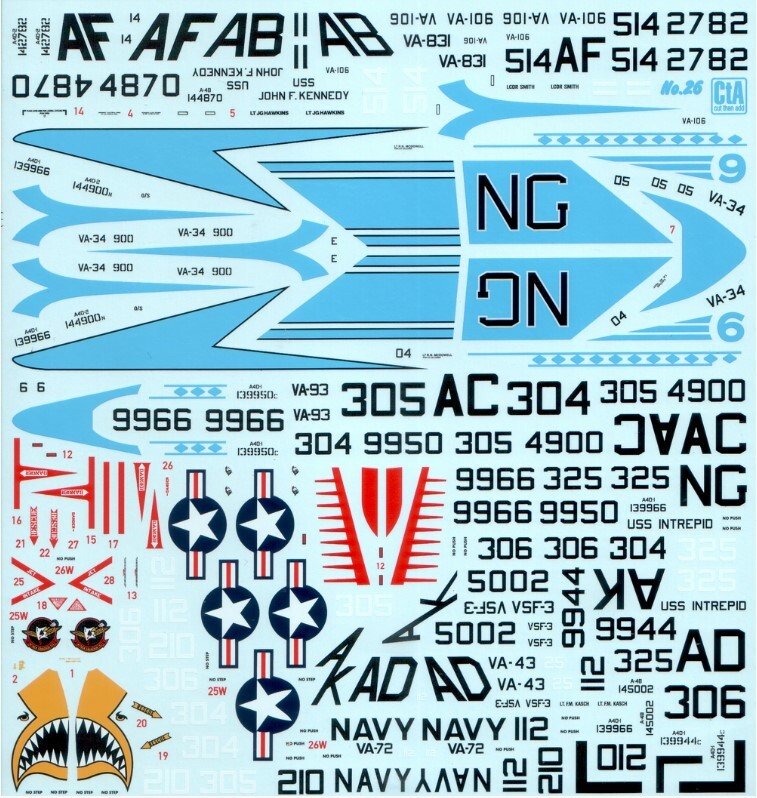 CtA Models 026 1/72 Decal Early Scooters Douglas A4D-1 A4D-2 A-4B ...