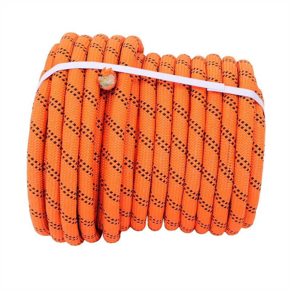 Orange & Black 48 Strand Polyester Braided Rope For Outdoor Protective ...