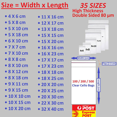 Clear Resealable Cello / Cellophane Bags - Self Adhesive Sealing OPP ...