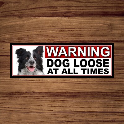 Border Collie WARNING DOG LOOSE METAL GATE SIGN 266mm x 87mm. (1184H2 ...