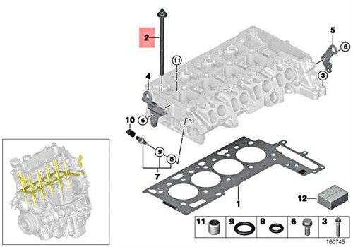 Genuine BMW MINI X1 X3 X5 Cooper One E60 E61 Set Bolt Cylinder Head ...