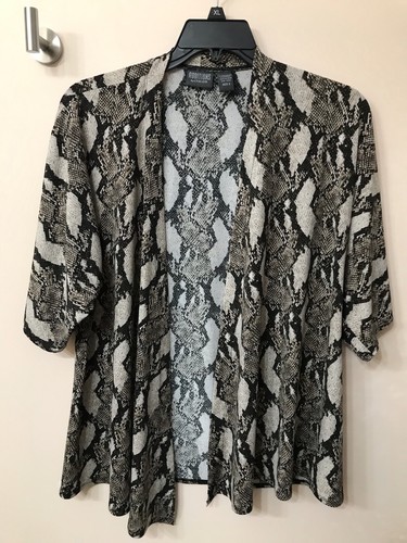 Additions by Chico’s Open Cardigan Woman’s Size 2 (L/12. Snake Print ...