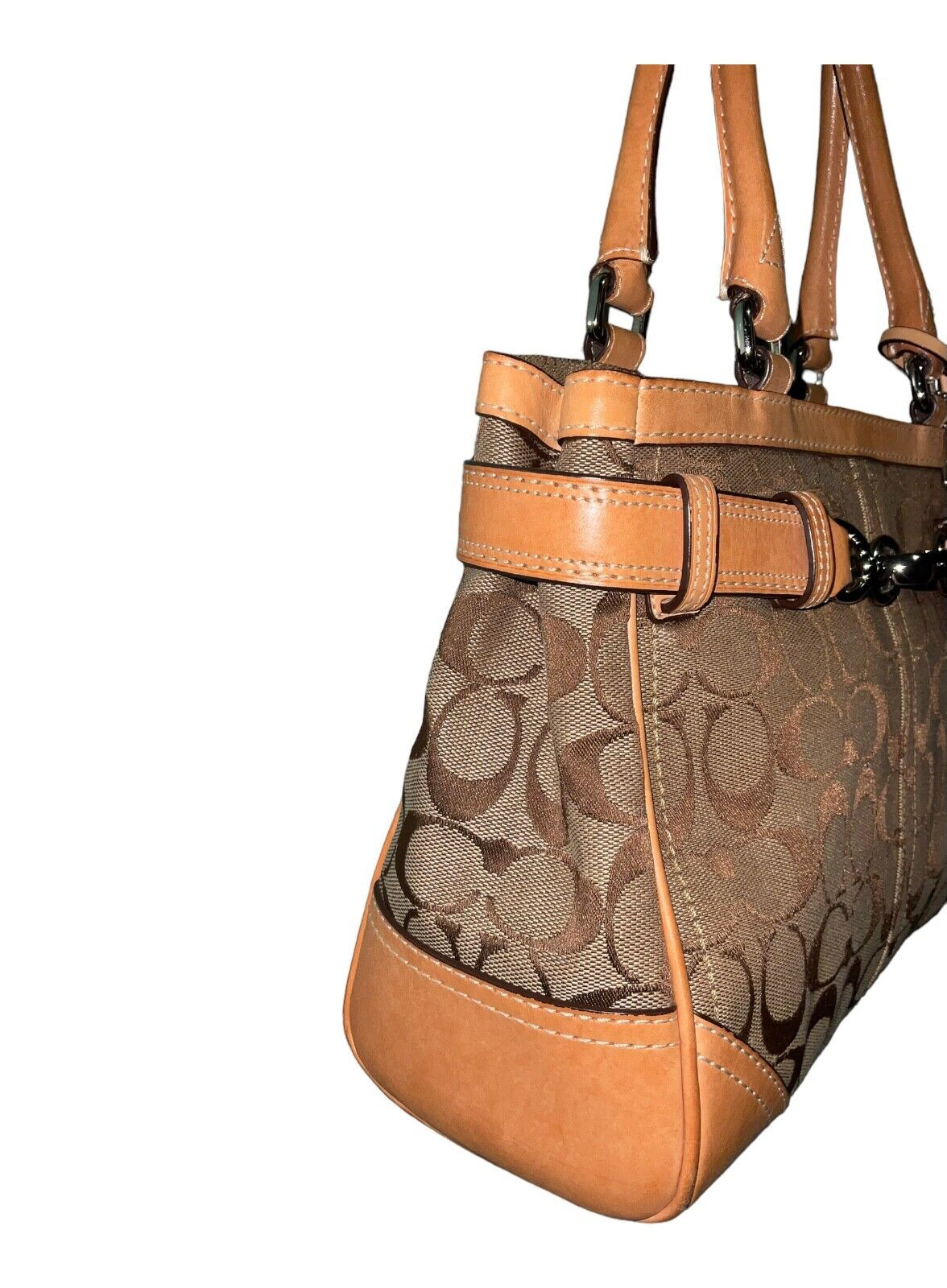 Coach Hampton Purse Signature Logo Medium Satchel Tot… - Gem