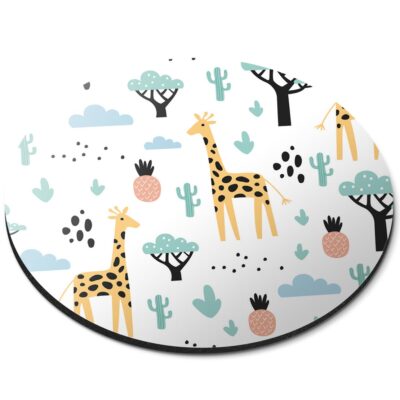 Round Mouse Mat Safari Giraffe Pineapple Clouds Baby Kids #170861 | eBay UK