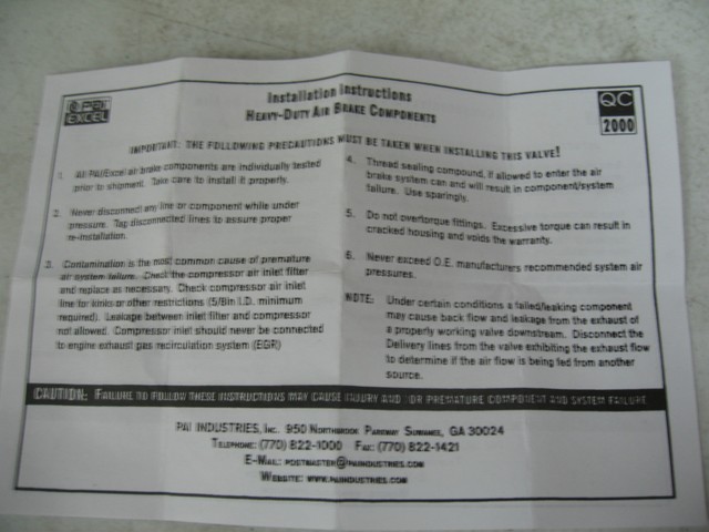 Sc-3 Check Valve Excel # EM40690 Ref# Bendix 104327 800376 104994 Mack ...