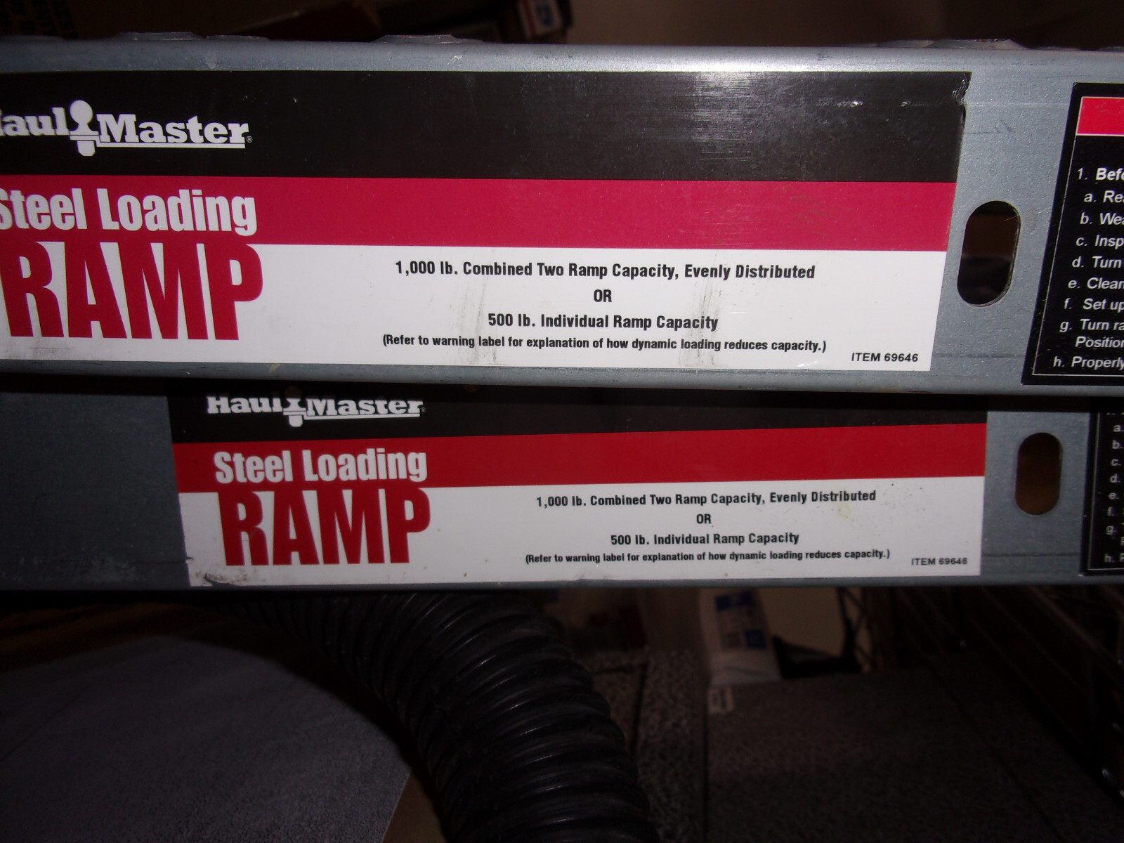 ONE ONLY of 2 avail. Haul Master Steel Loading Ramp 6 feet Long 500 lb ...