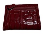 Womens Guang Tong Faux Crocodile / Alligator Tri-Fold Red Wallet | eBay
