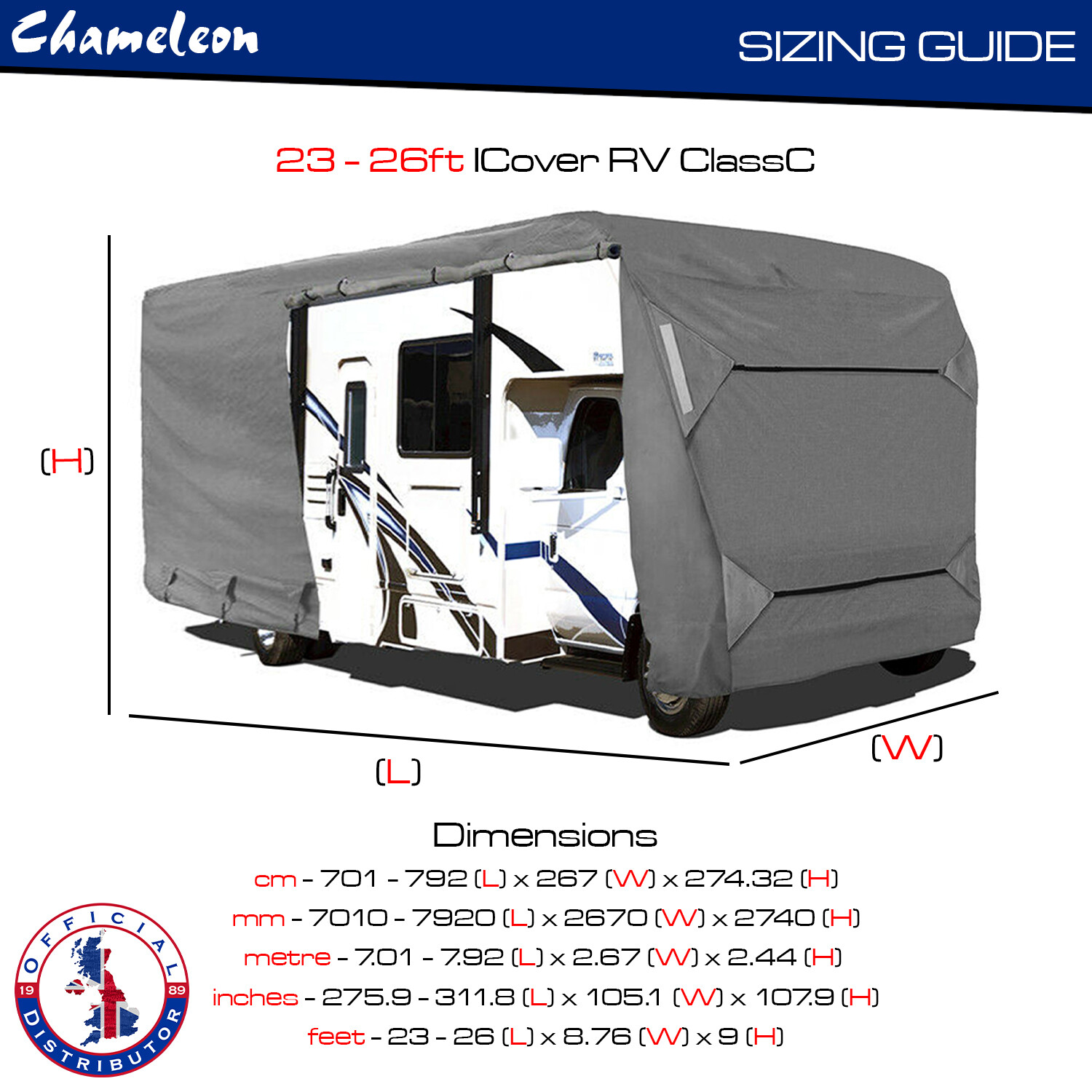 Motorhome RV Cover CLASS C, 20 to 35ft options, 7x zips, 4 air vents ...
