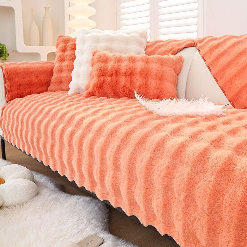 Thicken Plush Sofa Cover Towel Universal Non-slip Soft Couch Covers ...