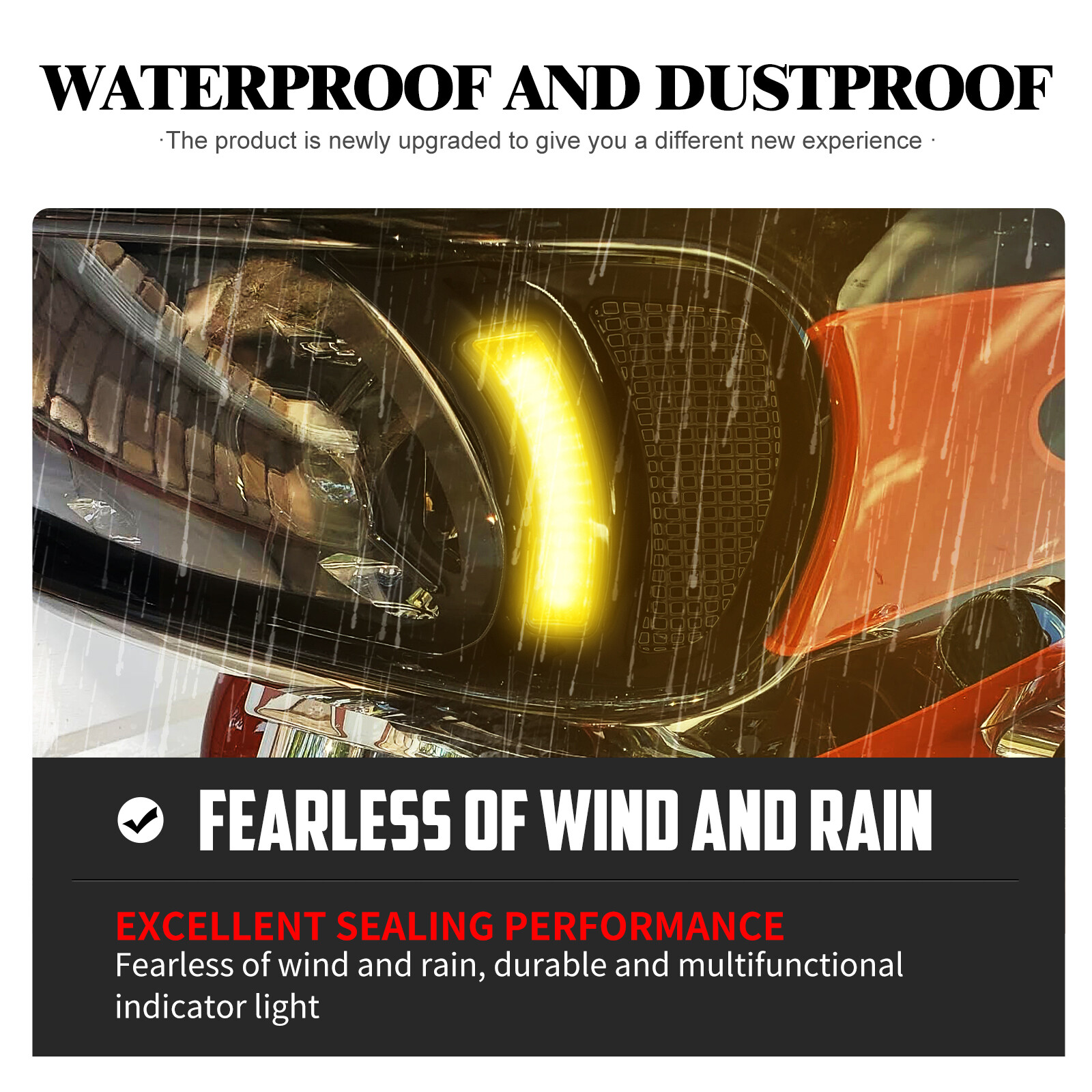 Black Headlight Vent Accent LED Running Turn Signal Light For Harley ...