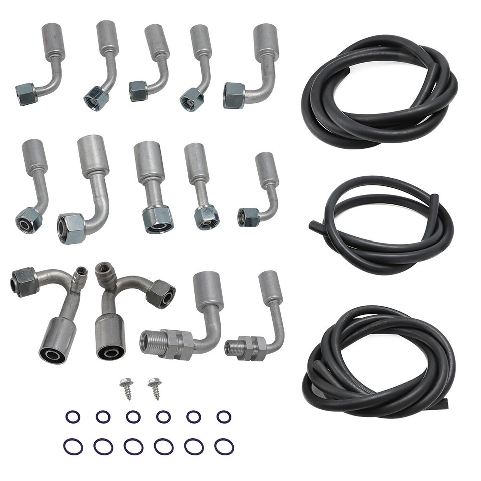 Universal A/C Air Conditioning Ext Length Hoses & Fittings & O-rings ...