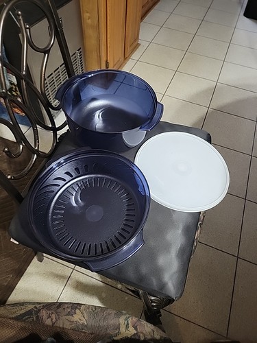 Tupperware TupperWave Stack Cooker 3 pc. Set Navy Blue - Microwave Meal ...