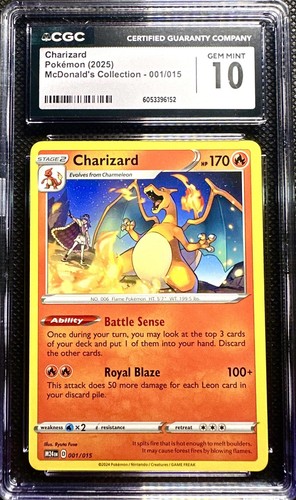 Charizard #001/015 POKEMON 2025 MCDONALD'S COLLECTION CGC 10 GEM MINT ...