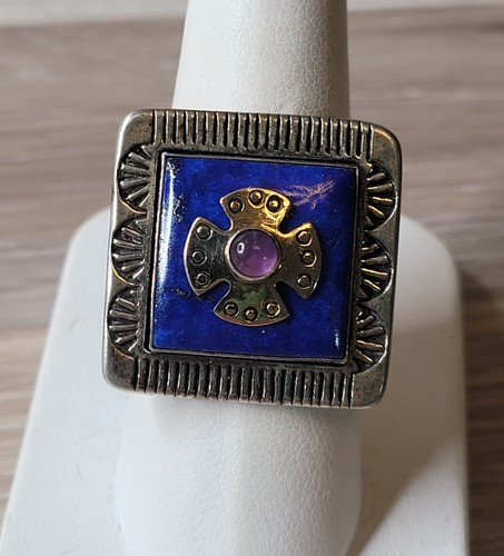 Victoria Adams Carolyn Pollack Relios Sterling, 14K, Lapis & Amethyst 8 ...