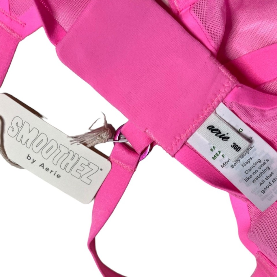 aerie SMOOTHEZ Mesh Unlined Balconette Bra Pink Burst Size 36D | eBay UK