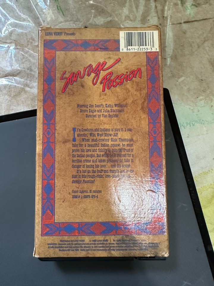 Savage Passion Kathy Williams VHS Luna Video Wild West 1990 Jim Gentry ...