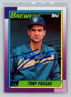 Tony Fossas Autographed 1990 Topps Milwaukee Brewers Baseball Card #34 ...