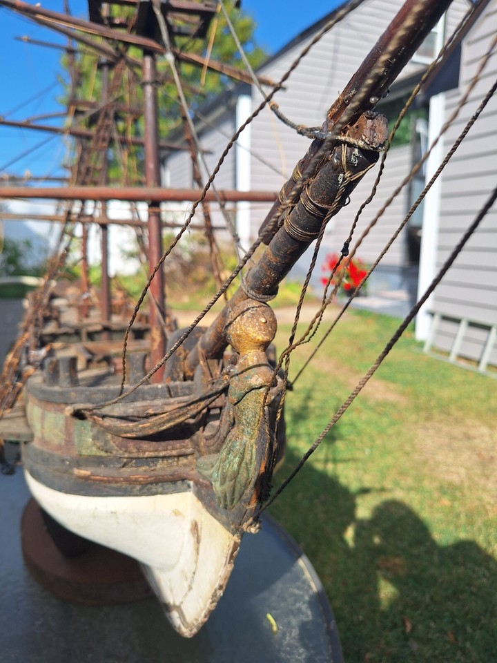 antique model boat. Hand carved mid 1800.s | eBay
