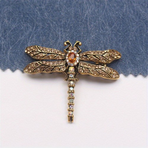 Exquisite Dragonfly Rhinestone Brooch Pin - Luxurious Animal-Shaped ...