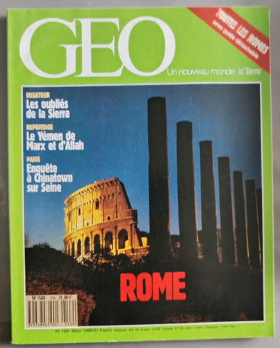 GEO 109 - MAGAZINE REVUE VOYAGE - ROME | eBay