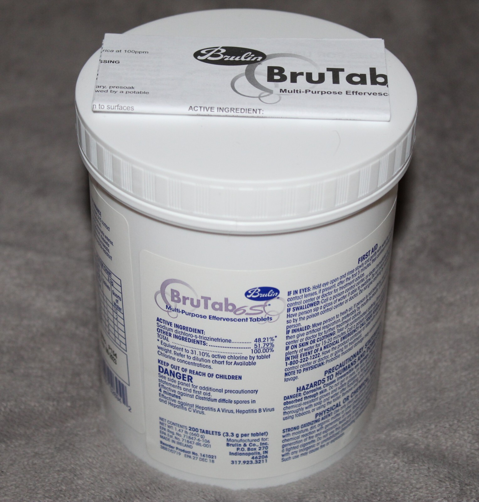 Brulin BruTab 6s Tablets Disinfecting Surface Clean Effervescent 200ct ...