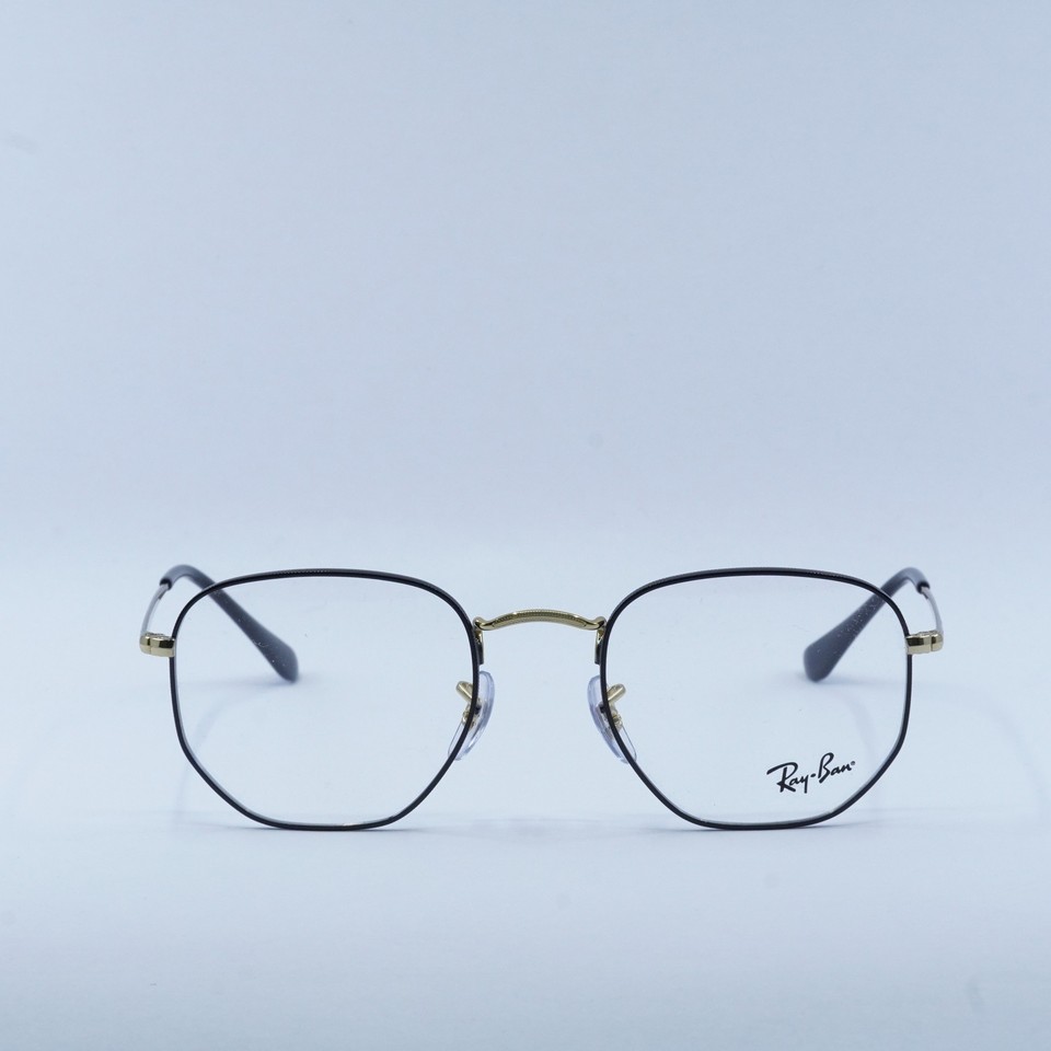 NEW RAY BAN RX6448 3175 Black On Gold 51mm Eyeglasses | eBay