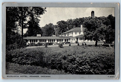 c1940 Kramer Indiana IN Vintage Postcard Mudlavia Hotel Building View ...