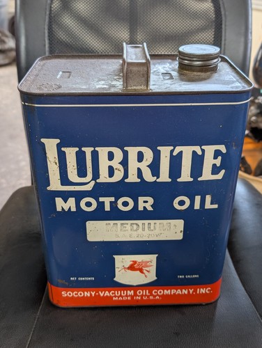 Vintage Mobil Lubrite 2 Gallon Oil Can | eBay