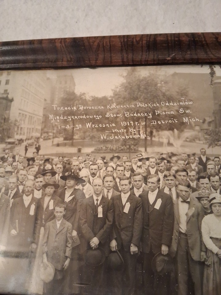 Antique 1917 Panoramic Photo Picture Polish international Bible student ...