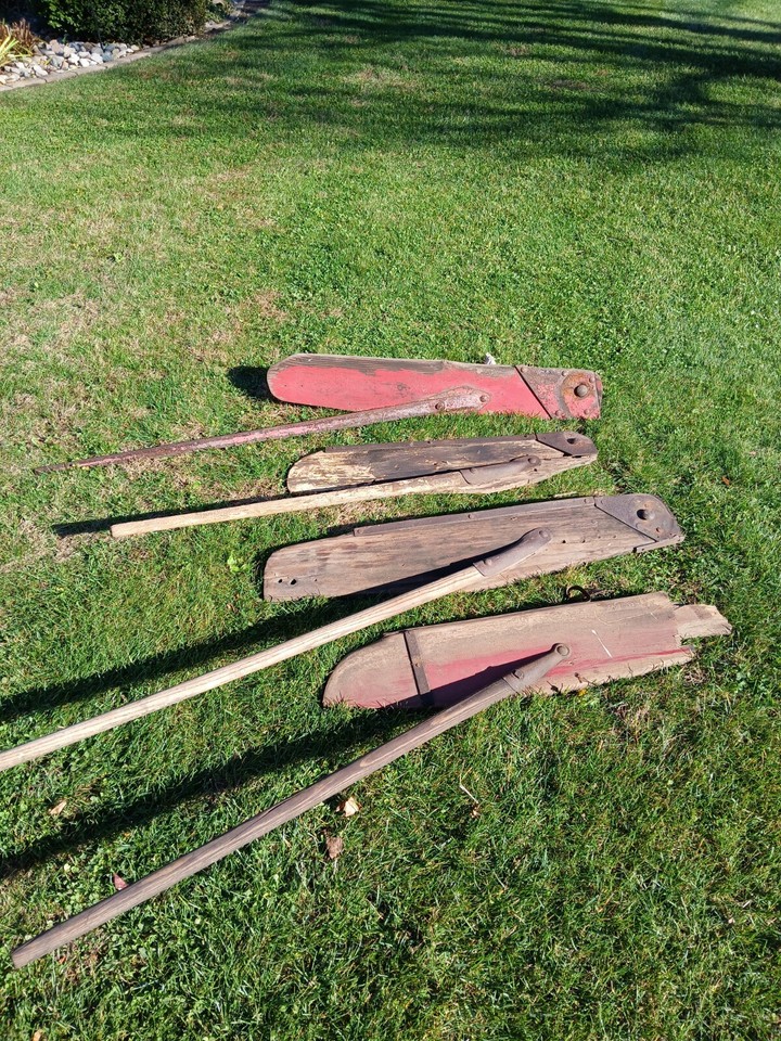 VINTAGE SICKLE MOWER WOODEN SWATH BOARDS, 4 PIECES USED, PARTS OR ...