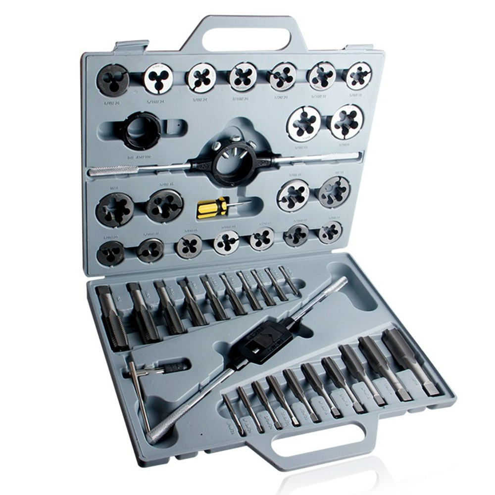 45 Pc Taps And Die Set Sets , 1/4"-1" Tap And Die Set Inch Screw Taps ...