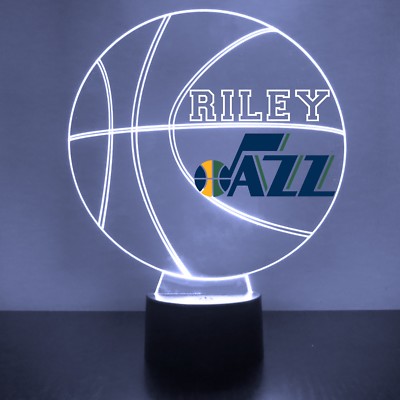 Utah Jazz LED Night Light, Personalized FREE, Basketball LED Sports Fan ...