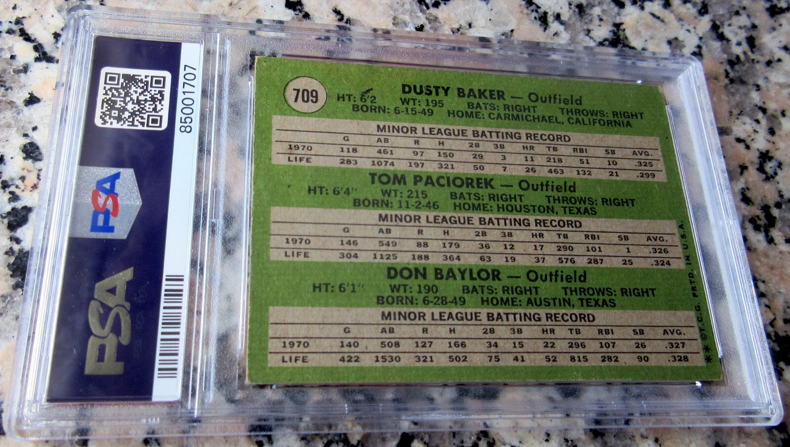 DUSTY BAKER DON BAYLOR 1971 Topps Rookie Card RC Tom Paciorek 3xWS ...