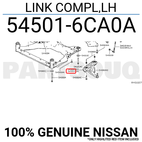 545016CA0A Genuine Nissan LINK COMPL,LH 54501-6CA0A | eBay
