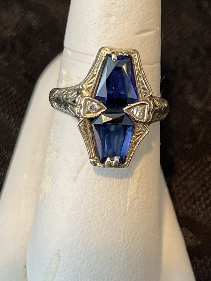 VTG 10K WHITE GOLD RING MARKED & TESTED 3.70 GRAMS ~LADIES RING SIZE ...