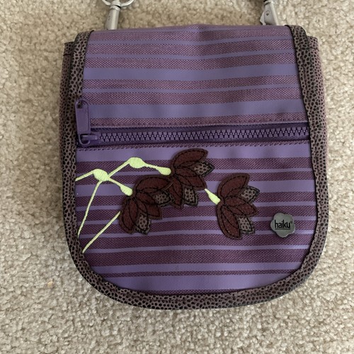 Haiku Crossbody Shoulder Bag Purple Embroidered Floral Easy Zip Multi ...