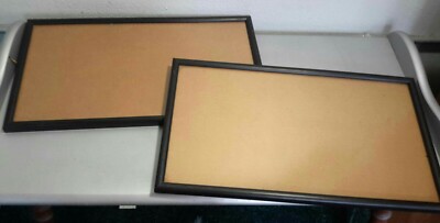 Vintage Pair 18" x 11" Picture Frames Black Plastic Elongated Rectangle ...
