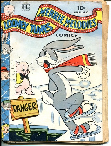 Looney Tunes #28 1944-Dell-Bugs Bunny-Porky Pig-Leon Schlesinger-WWII ...