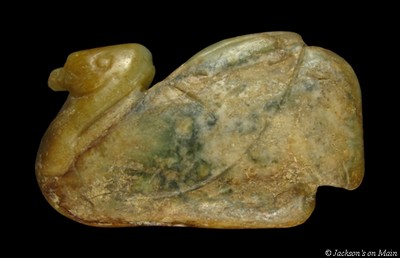 ANCIENT CHINESE CALCIFIED JADE SWAN EFFIGY PENDANT | eBay