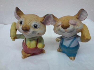Cute HOMCO Harvest Mice Pair Corn Mouse and Cheese Mouse Home Interiors ...