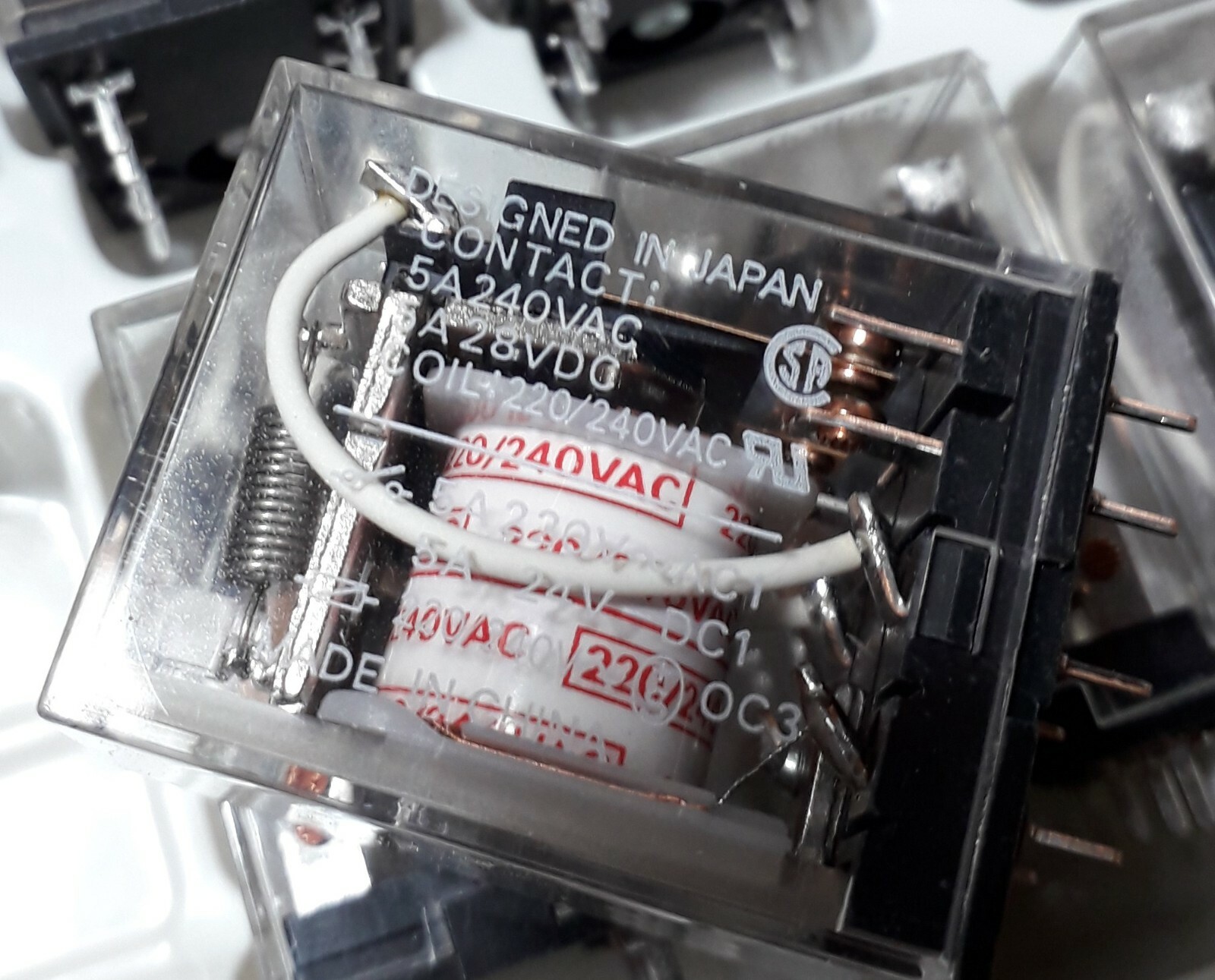 OMRON DPDT Relay MY2-02-US-SV 220V/240Vac 5A + PCB SOCKET | eBay