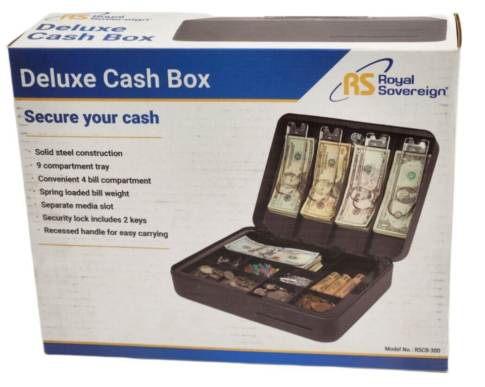 Royal Sovereign Secure Cash Box RSCB-300 Bill Change Safe Storage Box ...