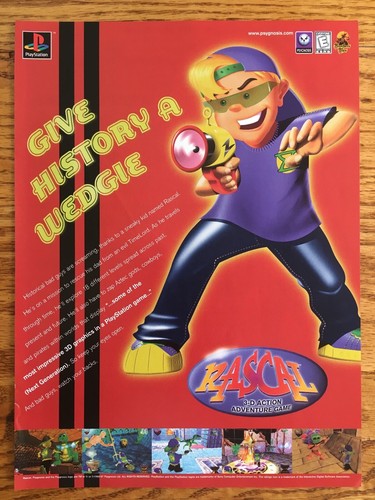 Rascal Playstation 1 PS1 PSX 1998 Vintage Video Game Print Ad/Poster ...