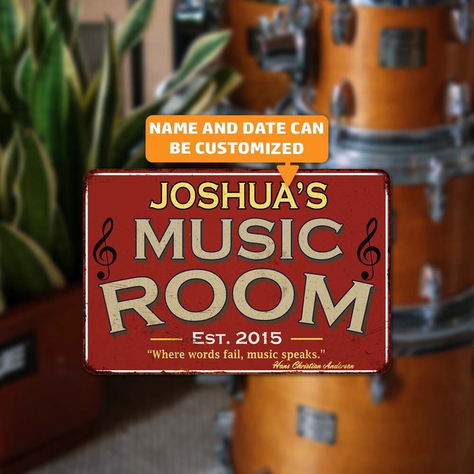 Personalized Music Room Sign Band Room Decor Instrument Your Name ...
