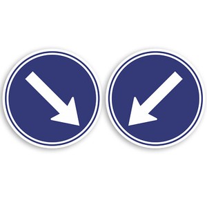 2 x 10cm Keep Left Right Directional Arrow Sign Vinyl Stickers Sticker ...