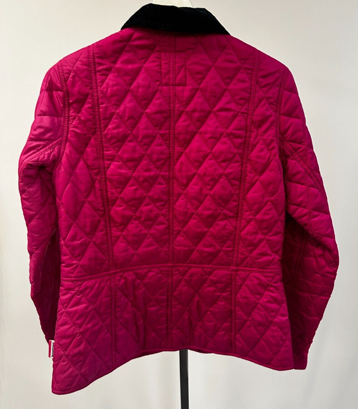 Pink Barbour Jacket Pantone 10 UK Quilted Black Cordoury Collar | eBay UK