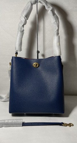 COACH NWT Guaranteed Authentic 55200 Charlie Deep Blue Polished Pebble ...