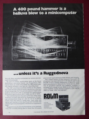 6/1972 PUB ROLM MIL-SPEC COMPUTERS MILITARY COMPUTER RUGGEDNOVA ...