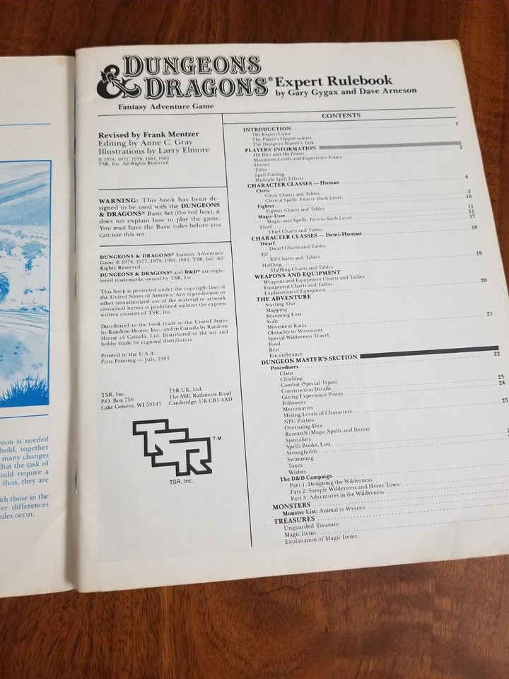 D&D Set 2: Expert Set Rules Box - Box Set w/ Expert Rules & Module X1 ...